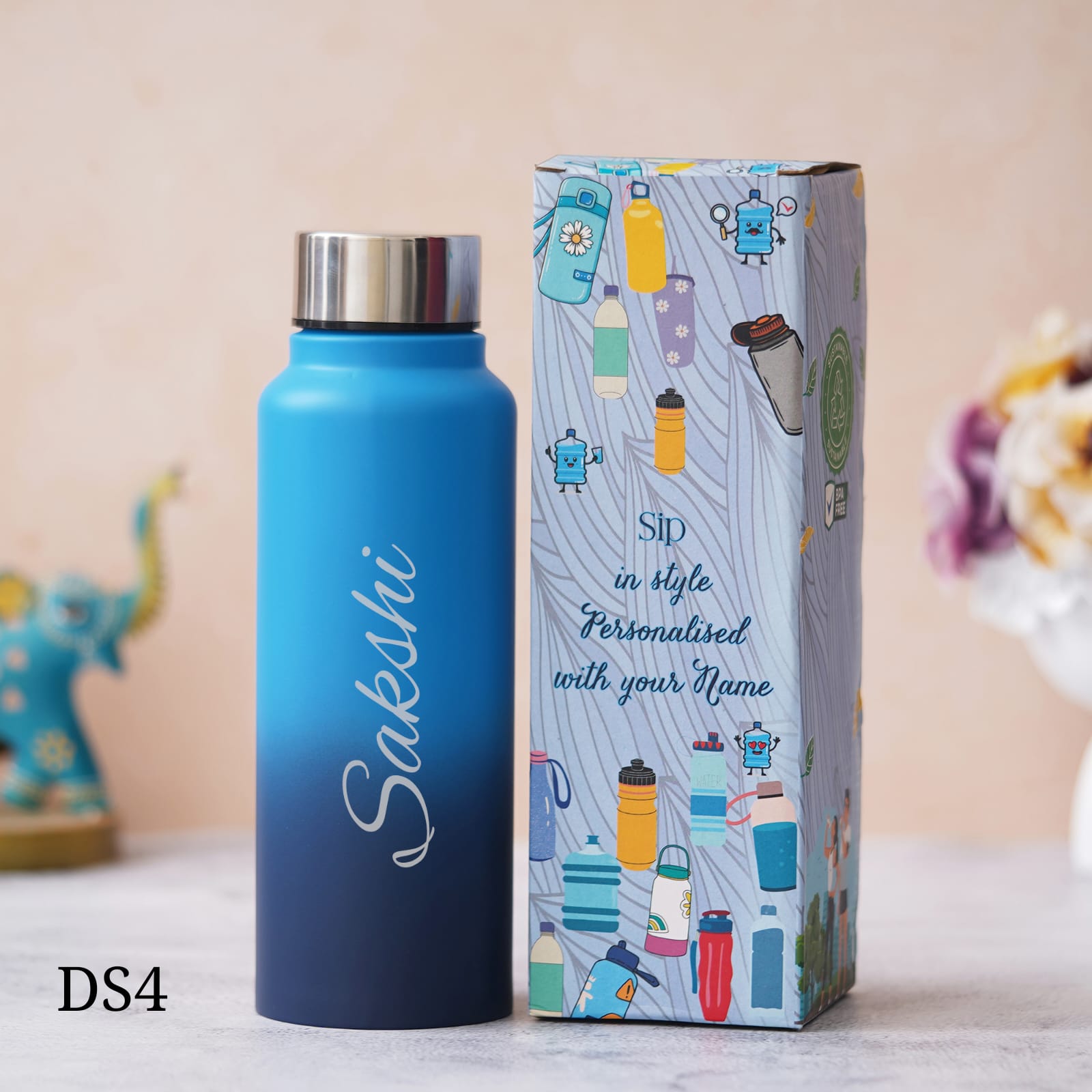 Personalised Classic Steel Double Shade Bottle - 750 ML - The Gifting Era
